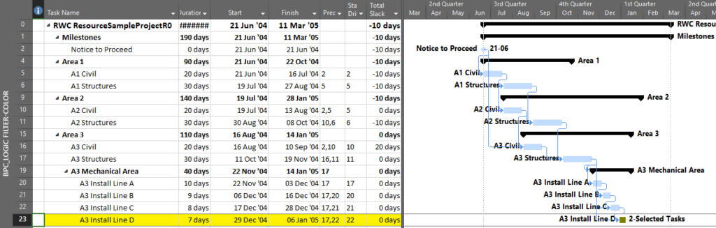 A Logic Tracing Example in Microsoft Project – TomsBlog
